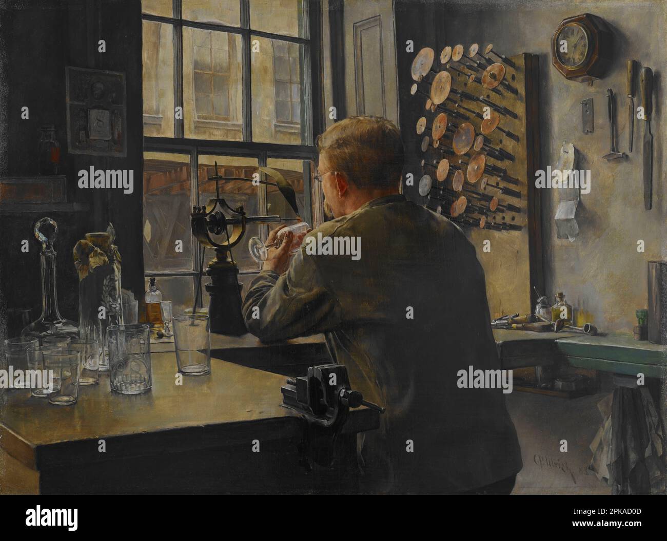 The Glass Engraver 1883 by Charles Frederic Ulrich Stock Photo - Alamy