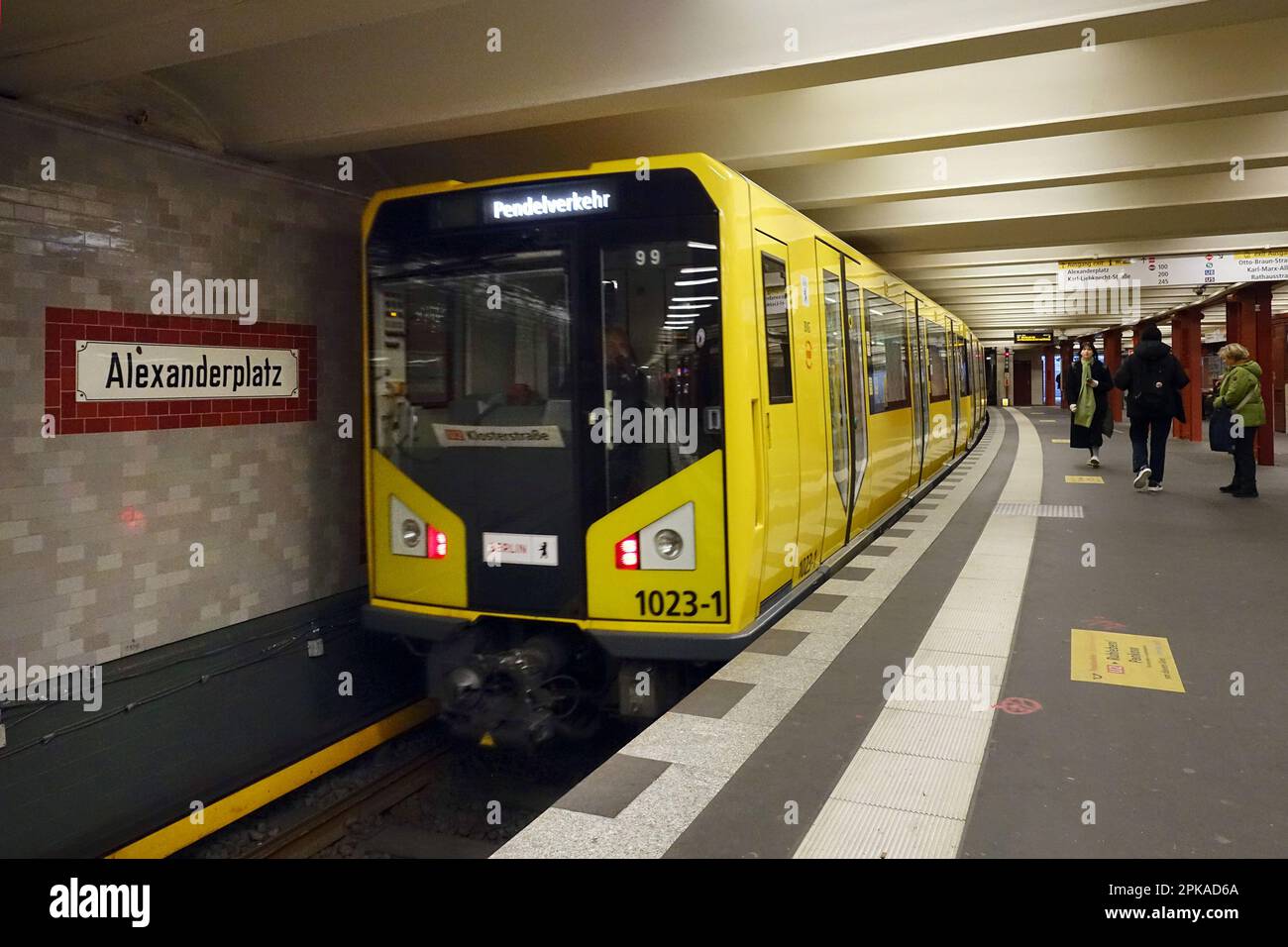 07.03.2023, Germany, , Berlin - Shuttle train of underground line 2 at ...