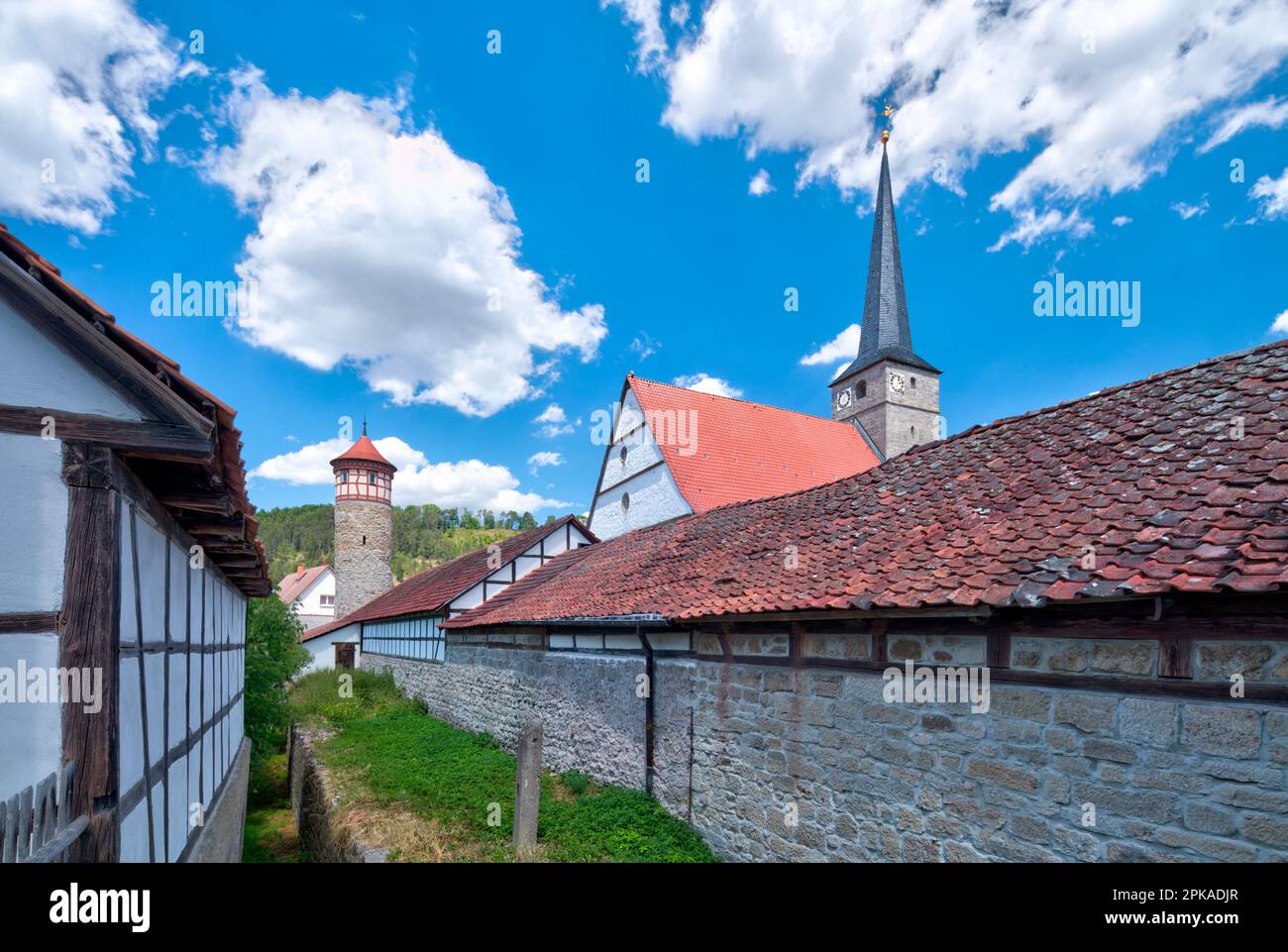 Church castle, St. Trinitatis, hat and gate tower, ring wall, gaden ...