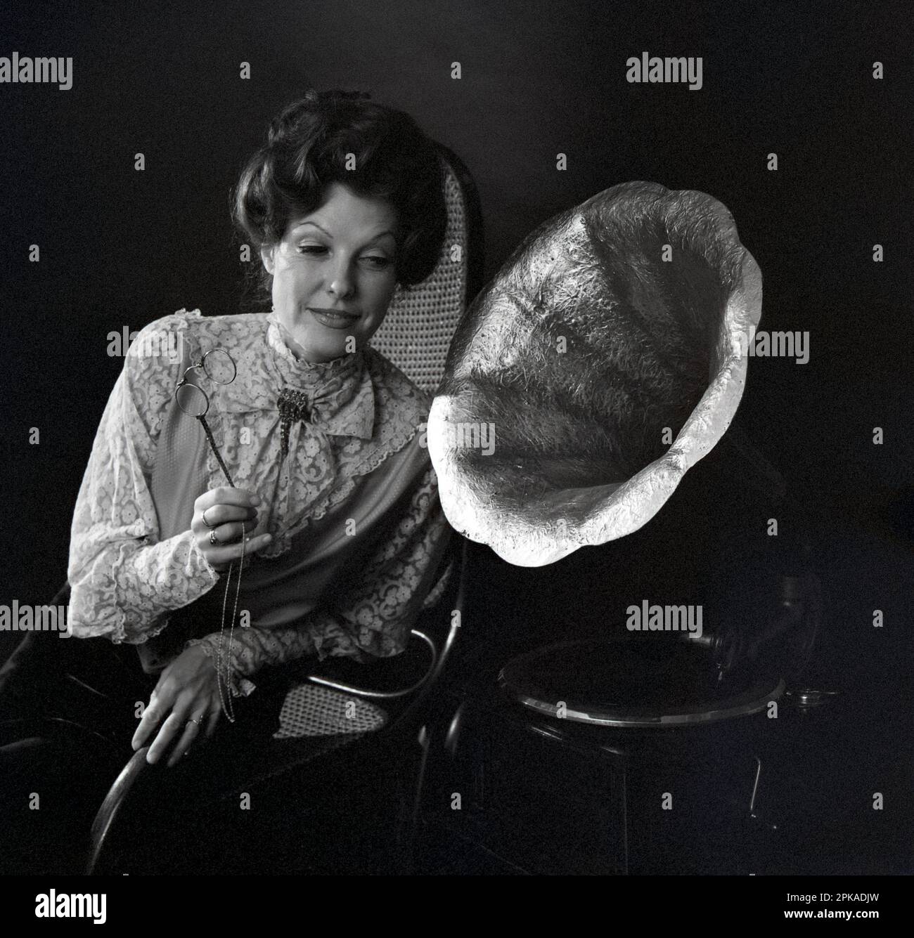 12.10.1985, German Democratic Republic, , Berlin - Woman with lorgnette ...