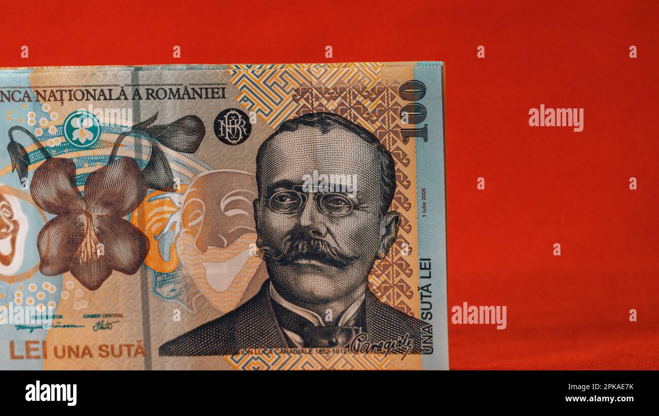 Romanian LEI Currency Banknote. RON Money European Currency Stock Photo ...