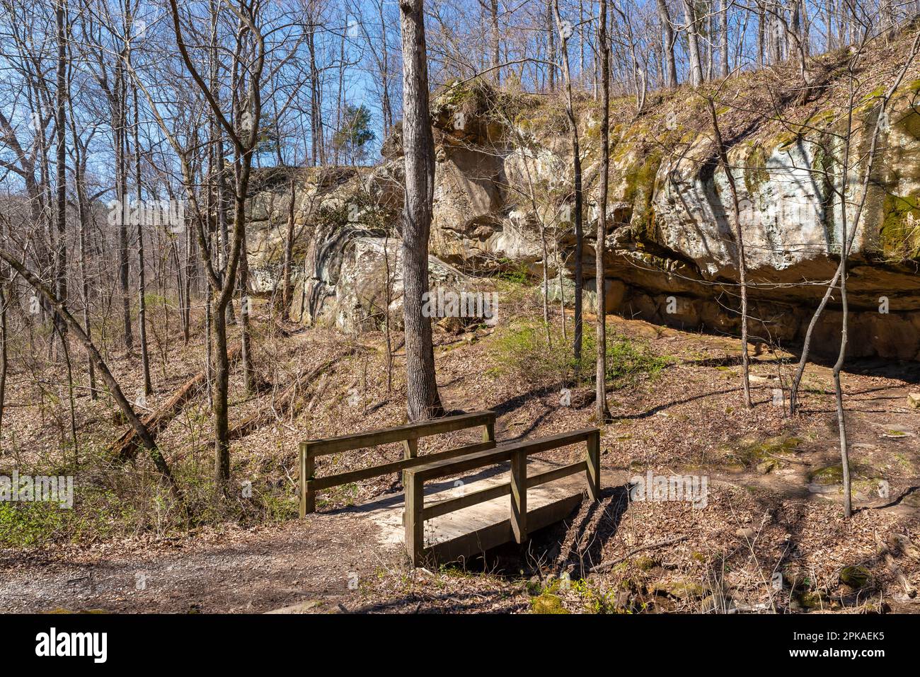 Trails and bluffs on the Indian Creek Nature Trail. Giant City state ...