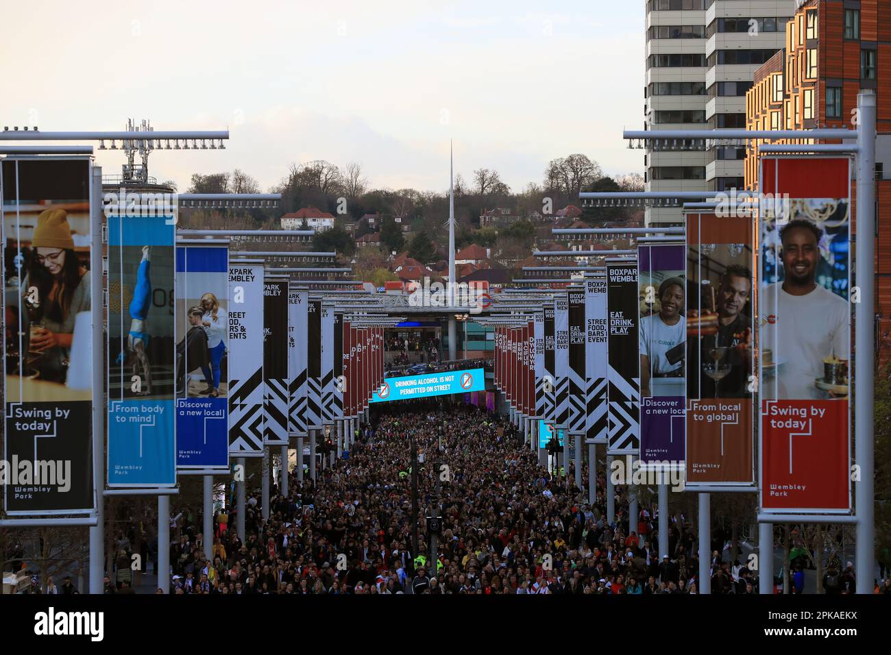 Fans arriving on Wembley Way ahead of the Women's Finalissima at ...