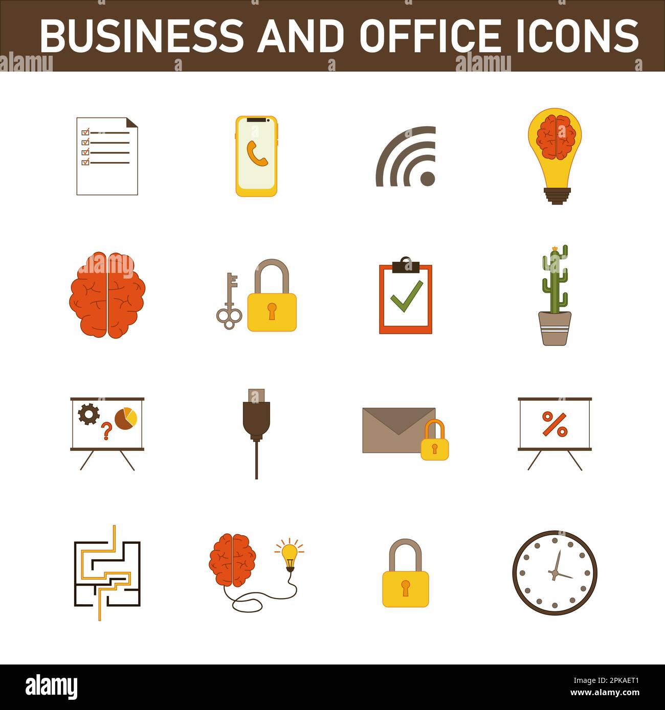 Collection of multi-colored flat icons on the topic: business and ...