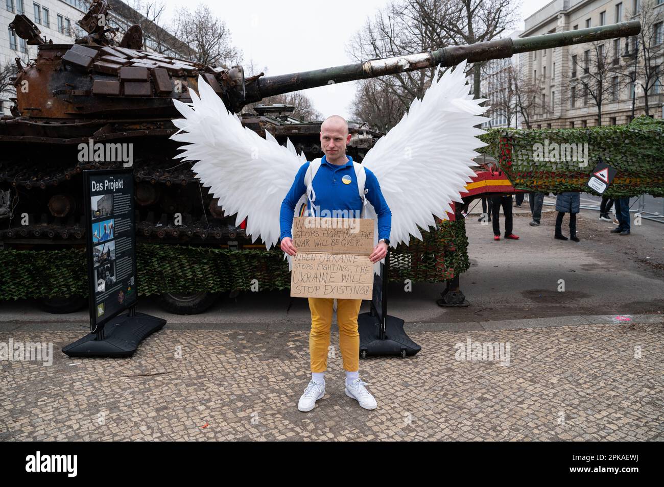 24.02.2023, Germany, , Berlin - Europe - Angel of Peace Jonas Schmidt ...