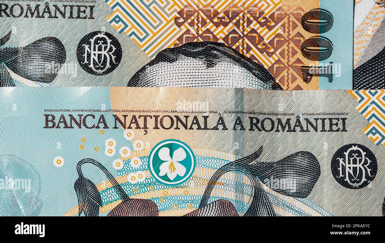 Romanian LEI Currency Banknote. RON Money European Currency Stock Photo ...