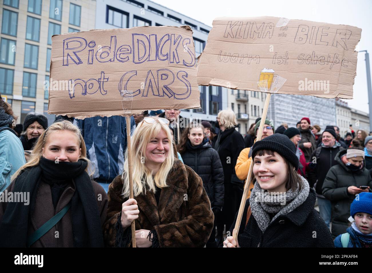 03.03.2023, Germany, , Berlin - Europe - Climate activists at the kick ...