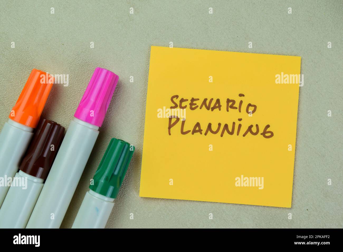 Concept of Scenario Planning write on sticky notes isolated on Wooden ...