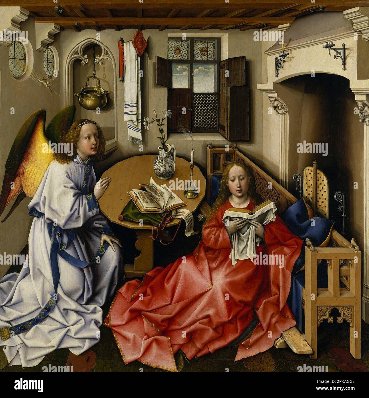 Triptych with the Annunciation, known as the "Merode Altarpiece ...