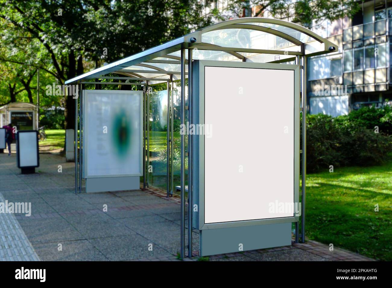 white blank ad and commercial billboard panel. mockup base. empty ...