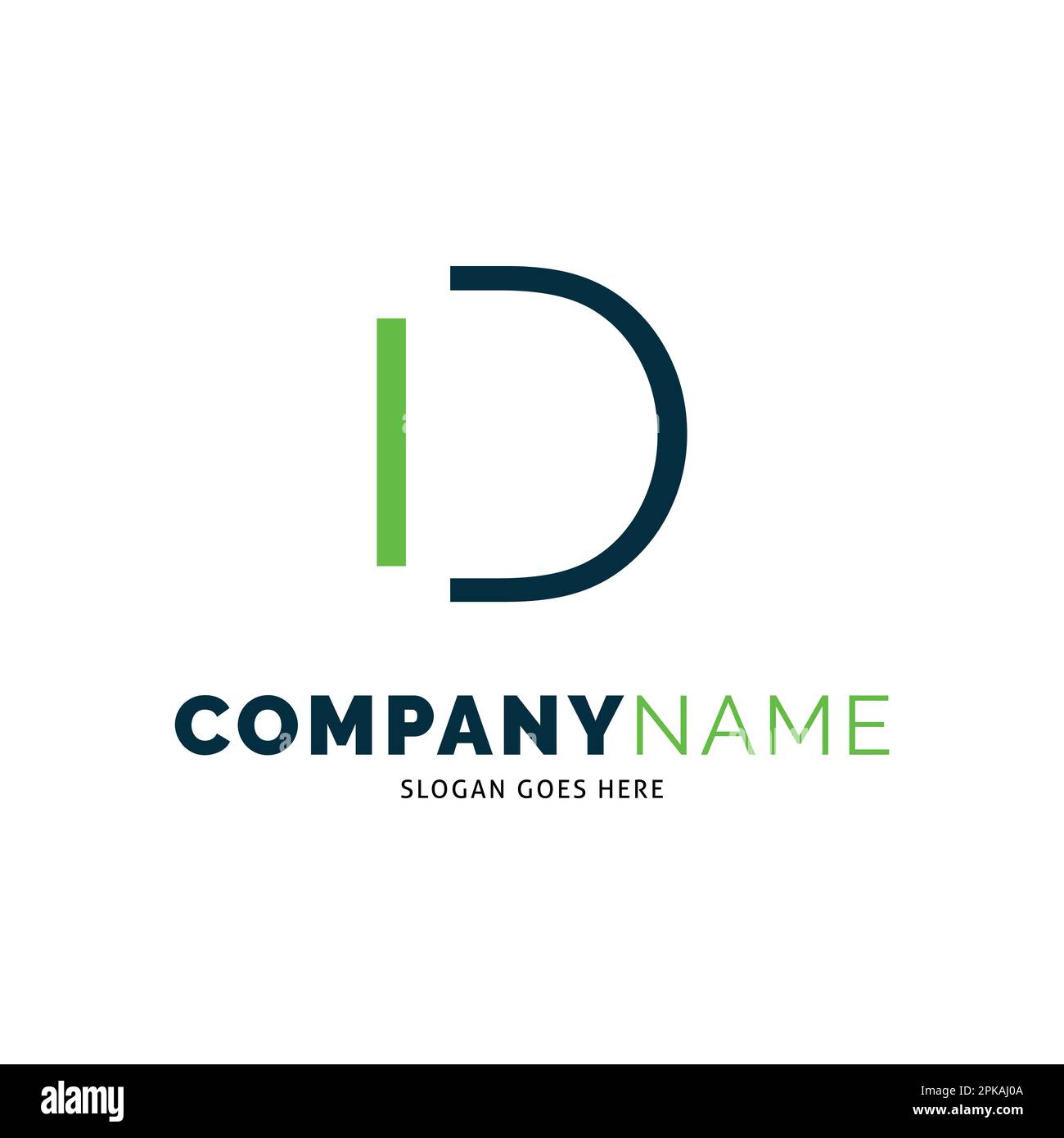 Initial Letter ID Icon Vector Logo Template Illustration Design Stock ...