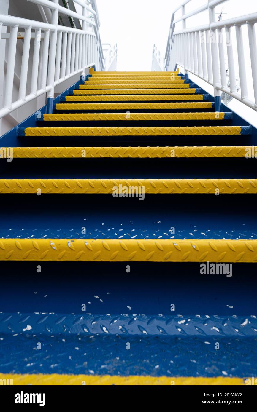 Red blue yellow stairs hi-res stock photography and images - Alamy