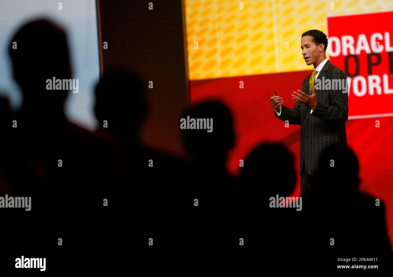 Charles Phillips, president of Oracle, delivers a keynote for ...