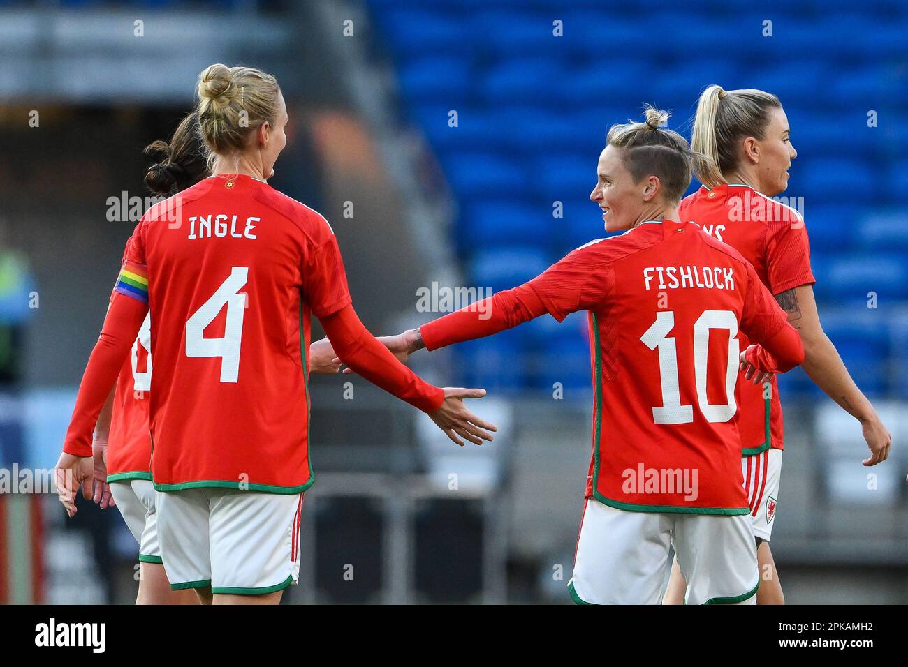 Jess Fishlock of Wales celebrates her goal to make it 1-0 during the ...
