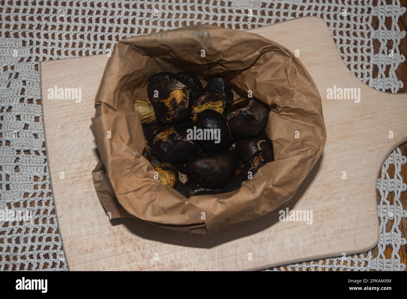 Chestnuts in a bag Stock Photo - Alamy