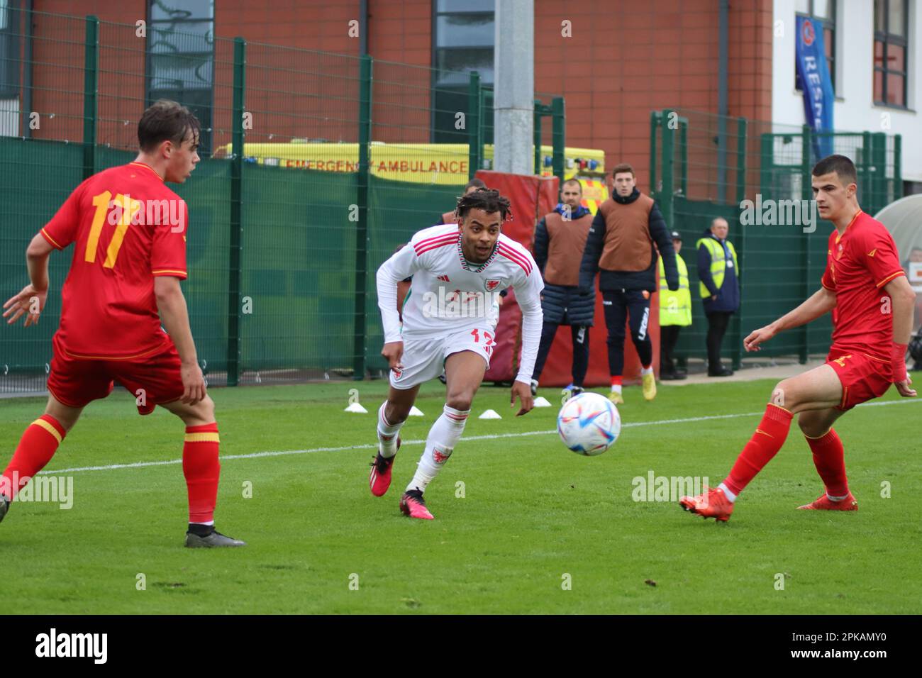 Newport, Wales. 28 March, 2023. Freddie Issaka (17), Plymouth Argyle and Wales. Wales v ...