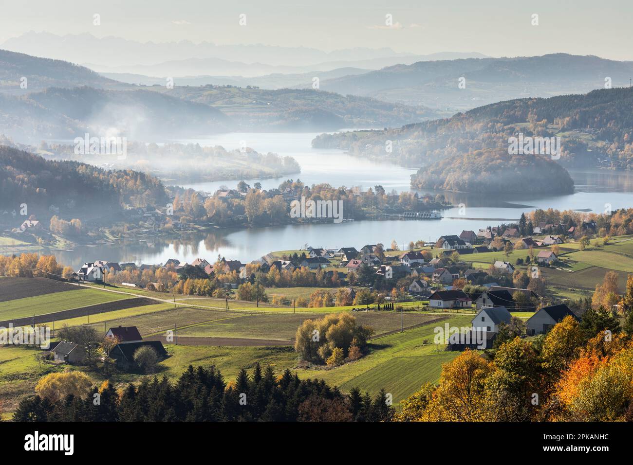 Europe, Poland, Lesser Poland, Lake Roznow / Jezioro Roznowskie Stock ...
