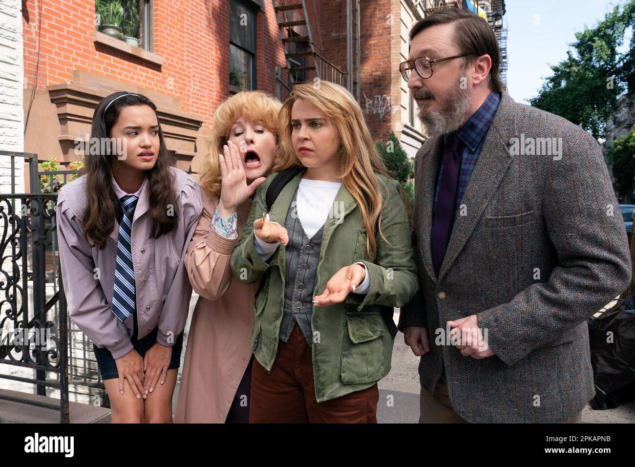 UP HERE, from left: Sophia Hammons, Katie Finneran, Mae Whitman, John ...