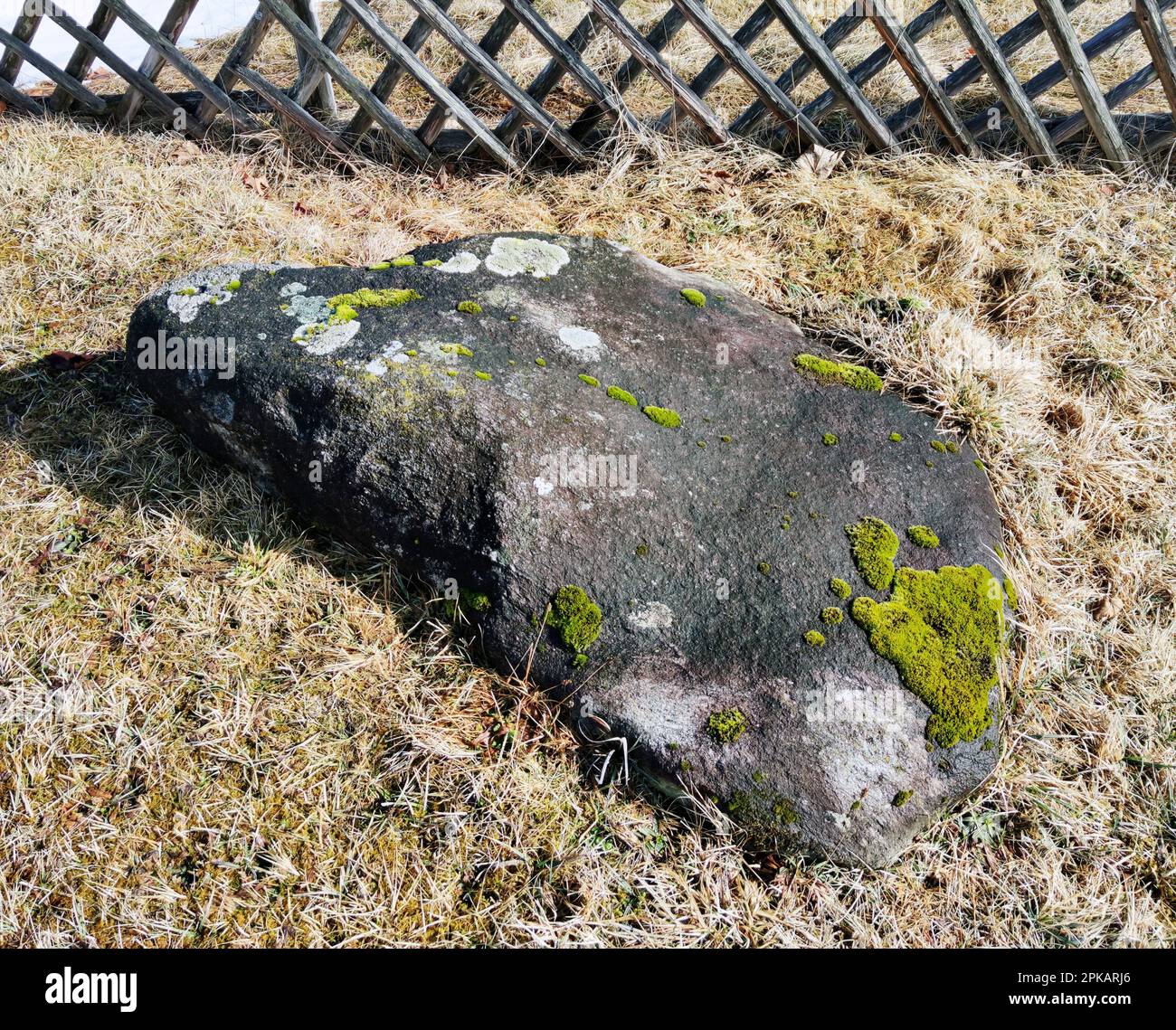 Erratic block from the ice age on the humpback meadows near Mittenwald ...