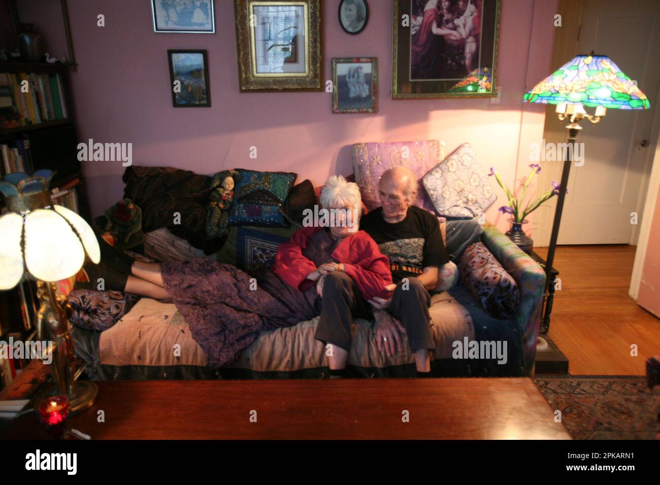 ONTHECOUCH 017 ls.JPG Renee Jackson Gibbons and Lew Gibbon for "On the Couch" feature. Photo by ...