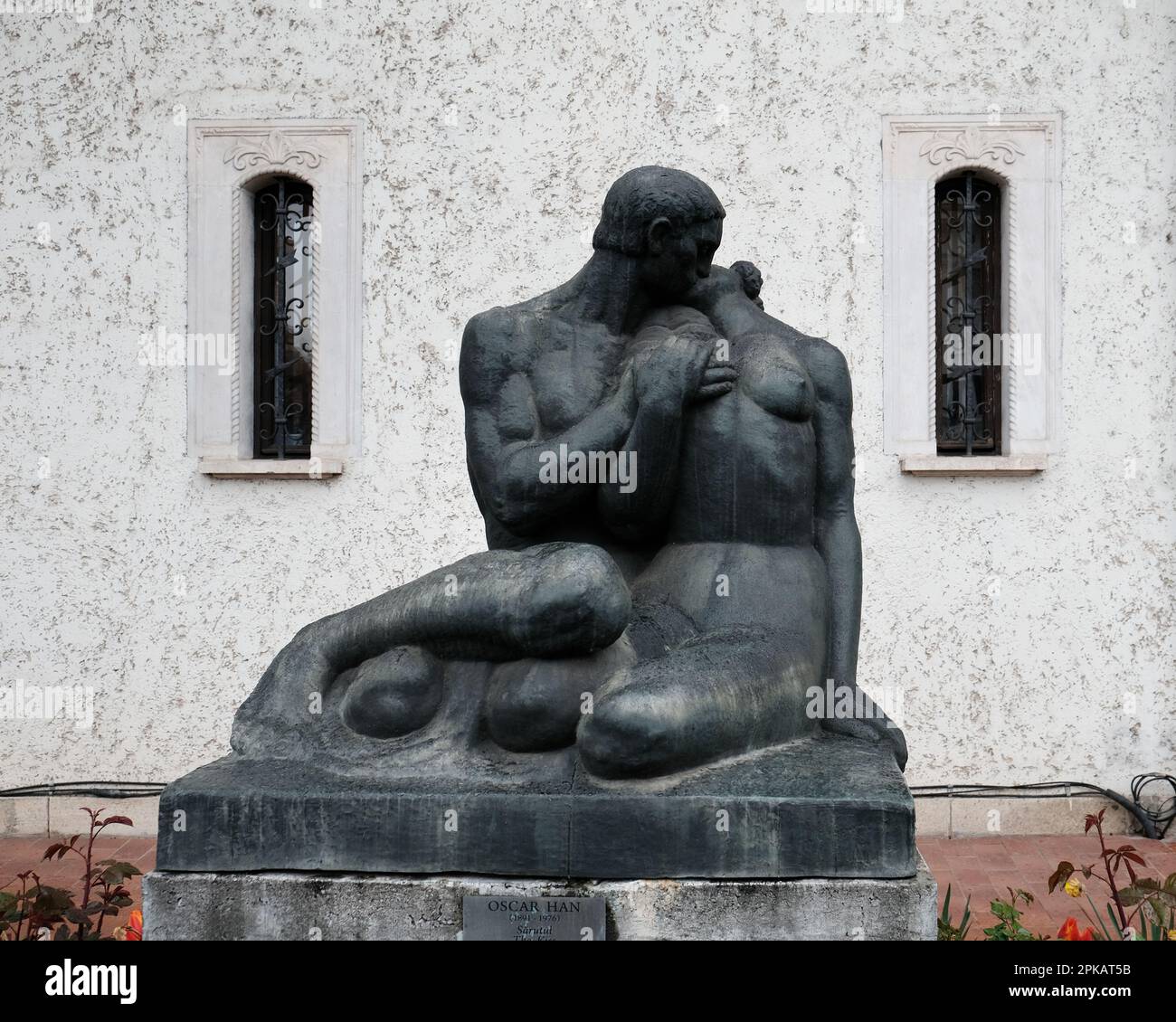 Bucharest, Romania- April 2, 2023. Outdoor sculpture of Oscar Han in ...