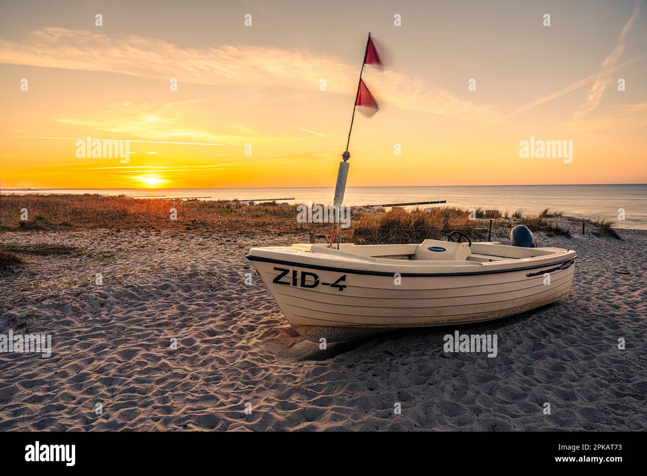Fishing boat on the beach of the Baltic Sea Stock Photo - Alamy