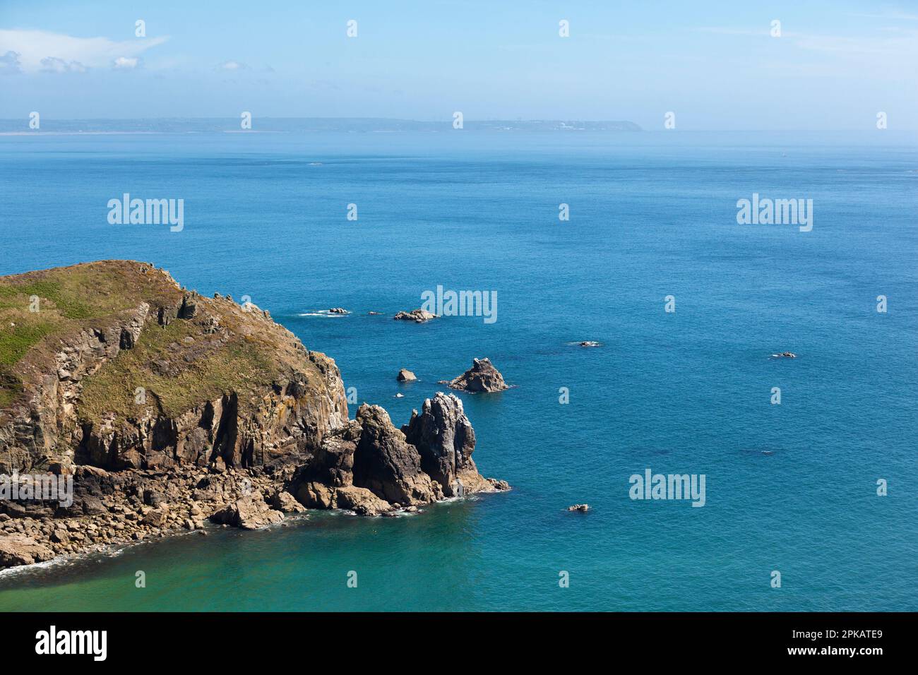 Nez de Jobourg rocky coast in the north of the Cotentin Peninsula on a ...