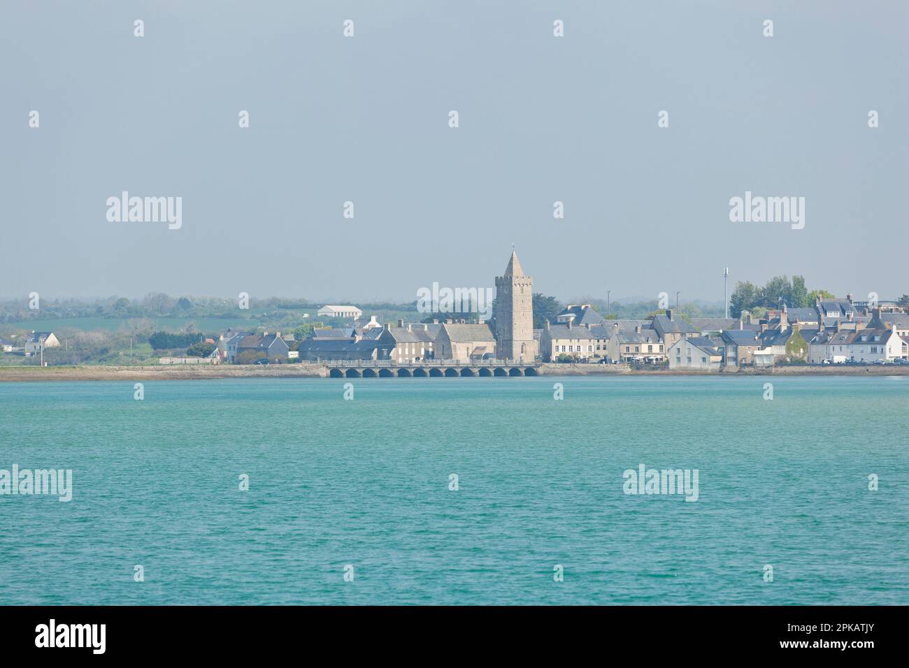 Portbail in its natural harbor, Cotentin Peninsula, Normandy Stock ...