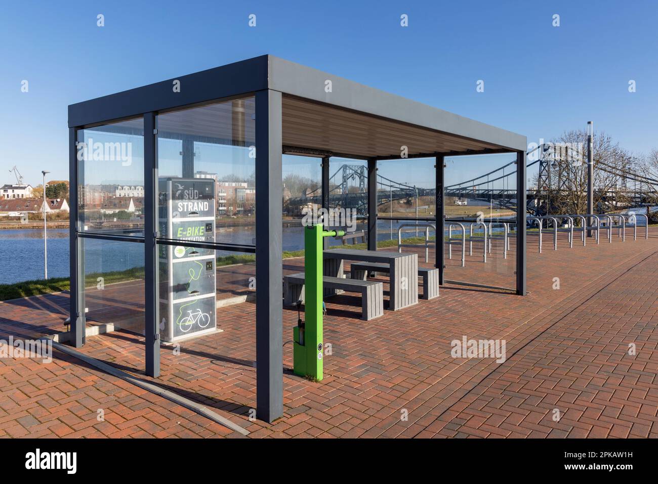 E bike charging station with small repair station hi-res stock ...