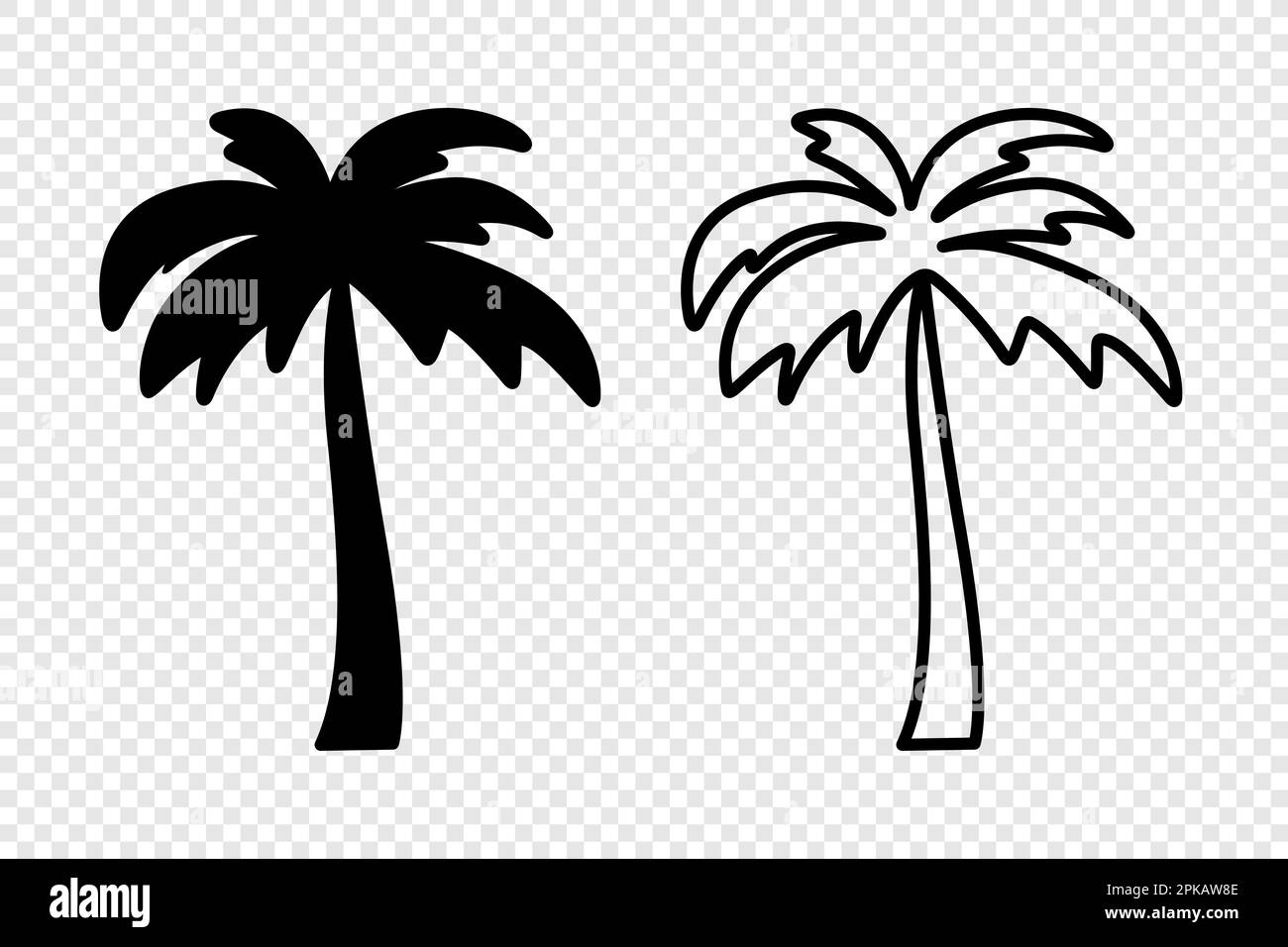 Vector Palm Trees, Palm Tree Icon Set Isolated. Palm Silhouettes ...