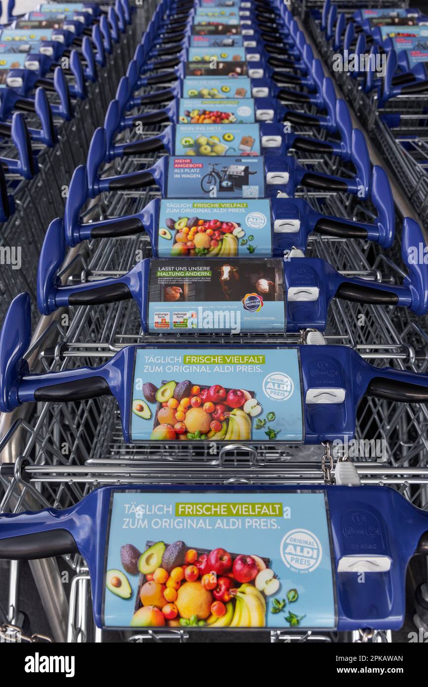 Shopping cart of an aldi store in wilhelmshaven hi-res stock ...