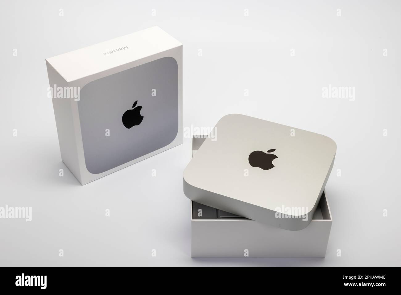 Apple Mac mini with M1 chip, in original box, opened, white background ...
