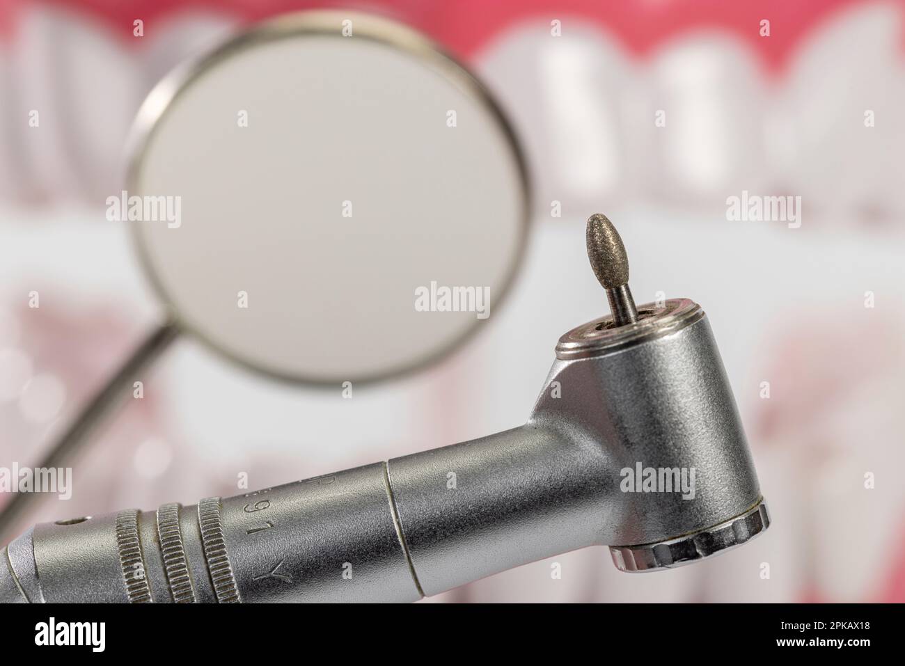 Dentist drill, mouth mirror, detail, symbol image, dentist visit fear ...