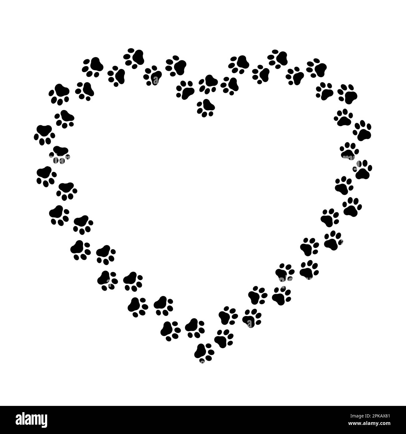 Paw Print And Heart Border