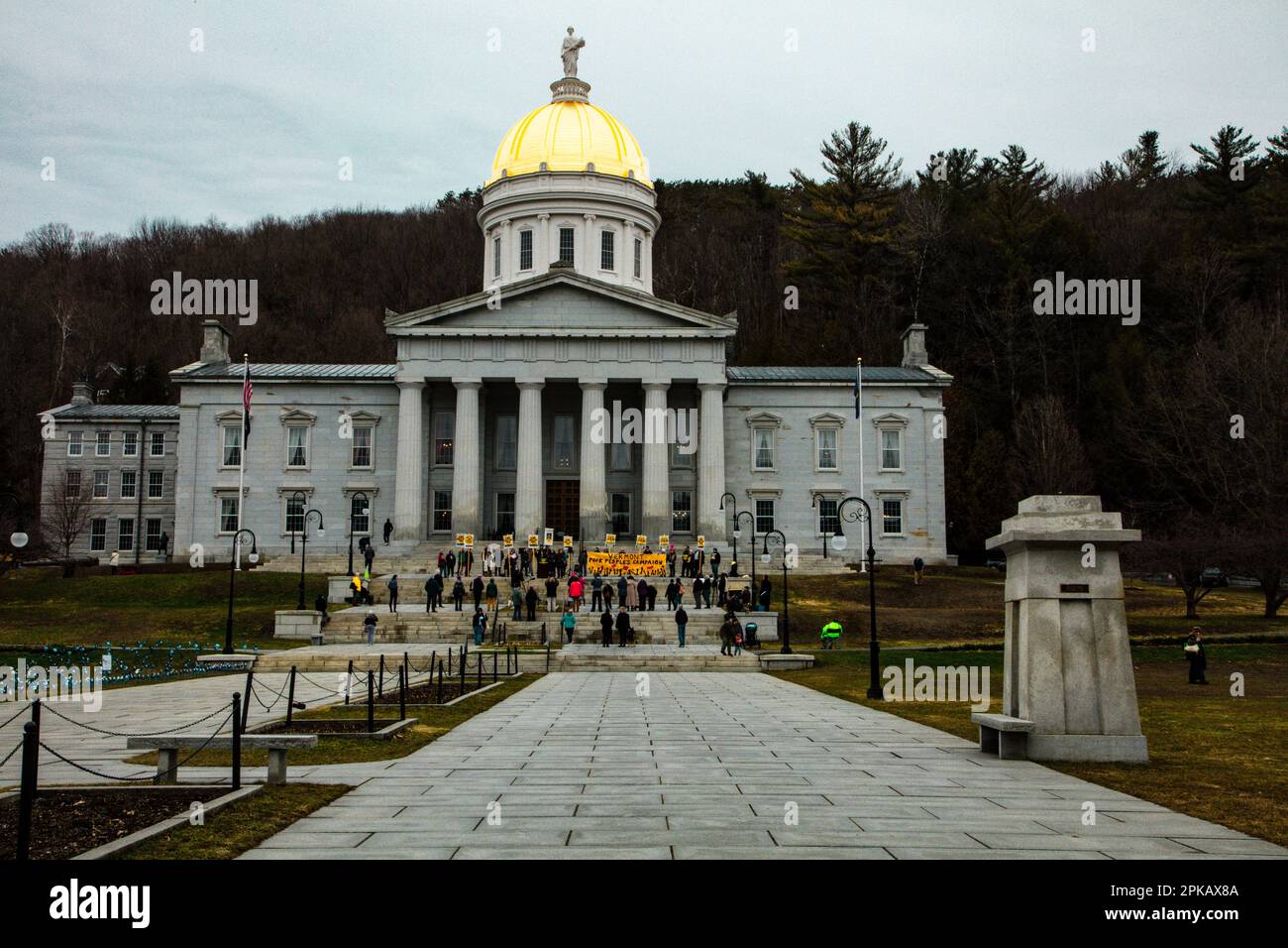 Exterior of the Vermont State Capitol building in Montpellier Vermont ...