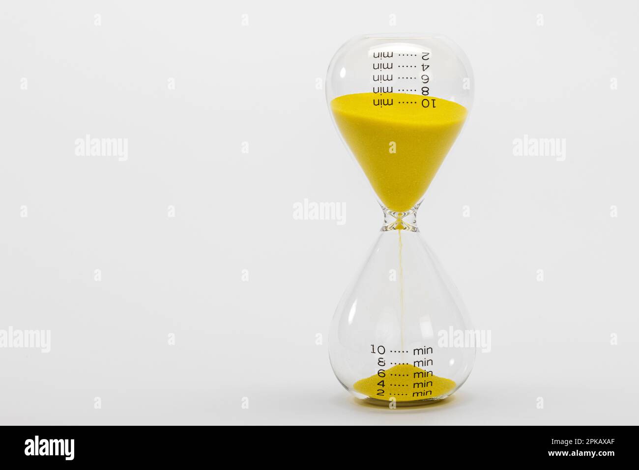 Hourglass with time display, yellow, symbol image, transience, passage ...