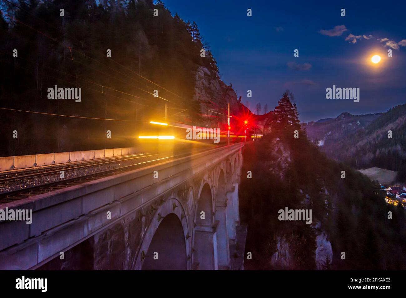 Breitenstein: Semmeringbahn (Semmering Railway), viaduct Krausel-Klause ...