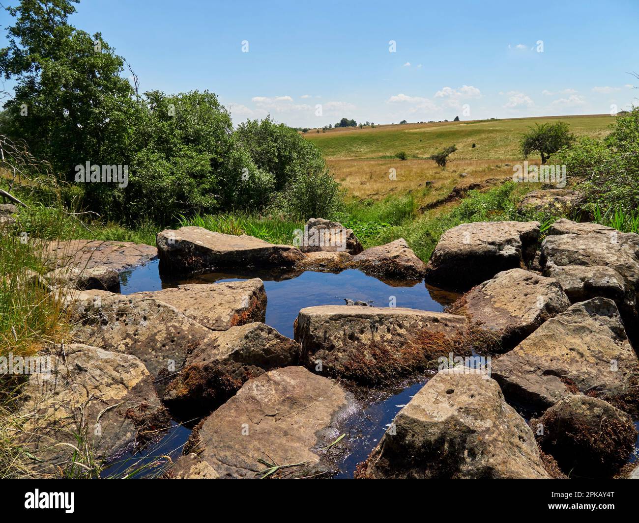 The waterfall at the ice ditch in the nature reserve ÑHohe Rhˆn ...