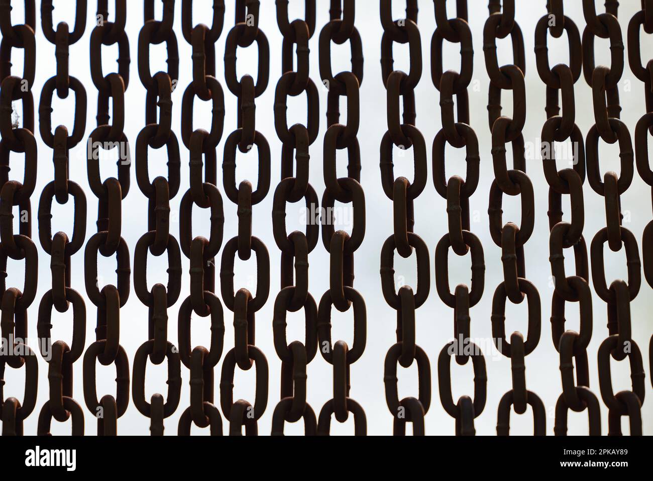 Rusty chains isolated on white. black and white concept. Background of ...