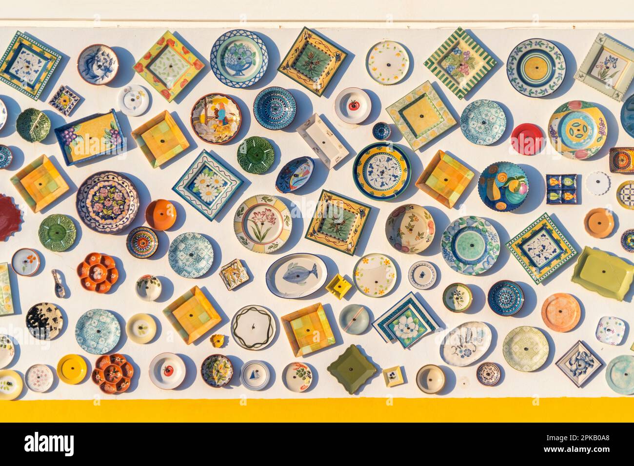 Wall with ceramic plates in Sagres, Algarve, Portugal. Portuguese ...