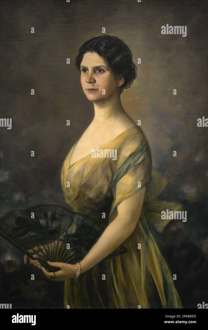 Georgi Evstatiev (1876-1923). Bulgarian painter. Female portrait, 1918 ...
