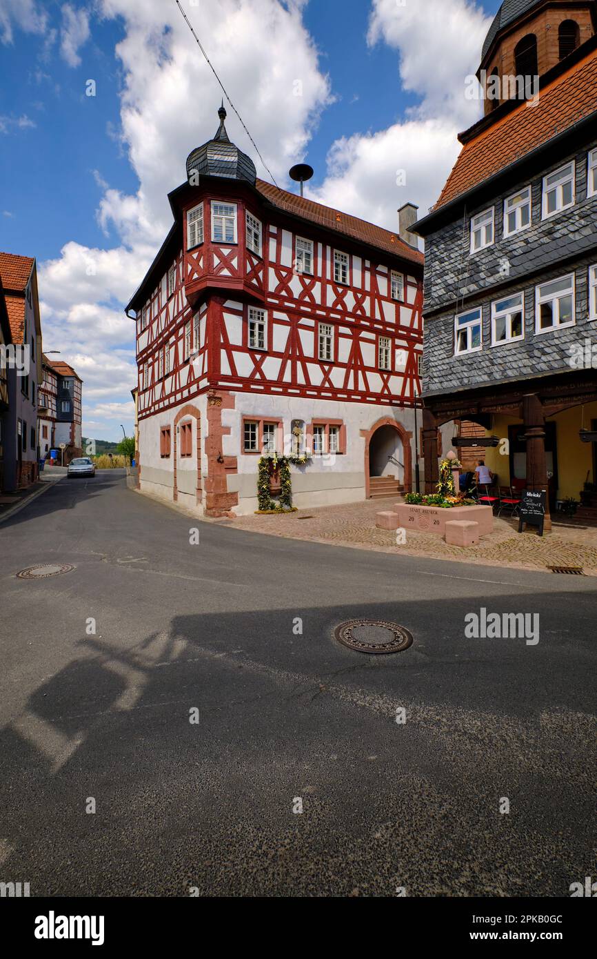 Historic town hall in Rieneck in Sinntal, Main-Spessart County, Lower ...