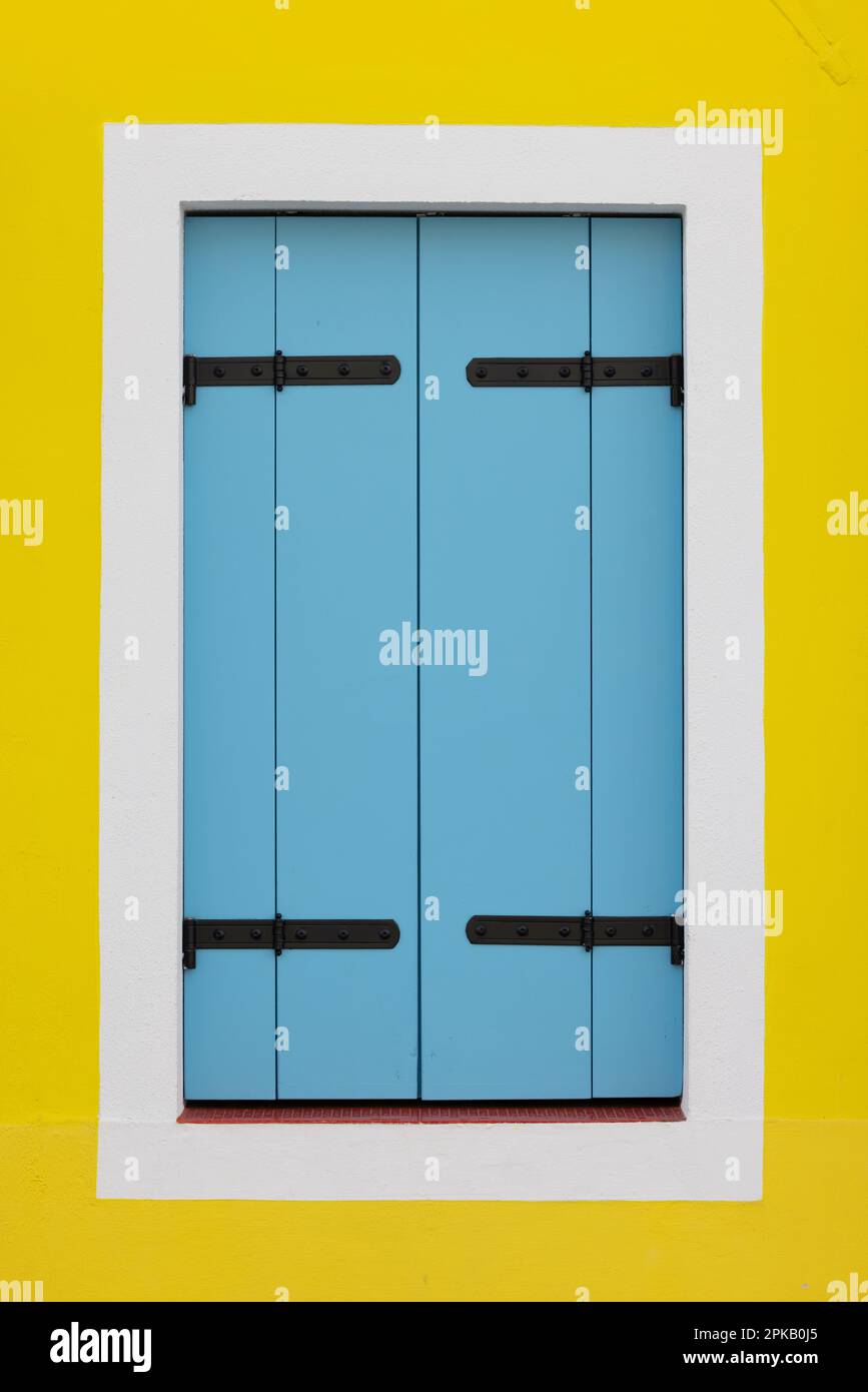 Burano island shutters. Colourful shutters on the island of Murano near ...