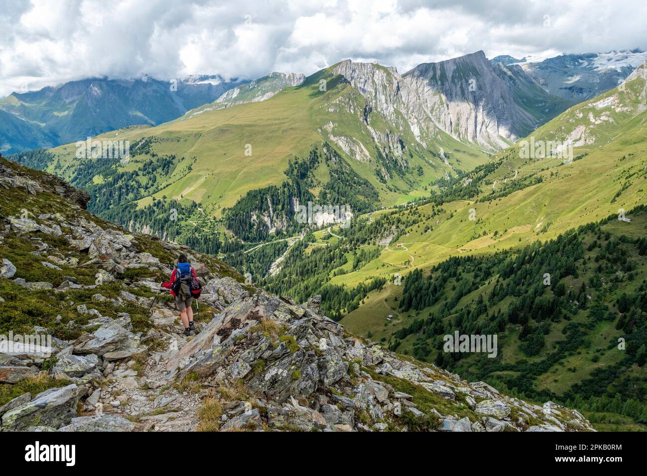 Scenic alpine landscape in the High Tauern National Park during a hike ...