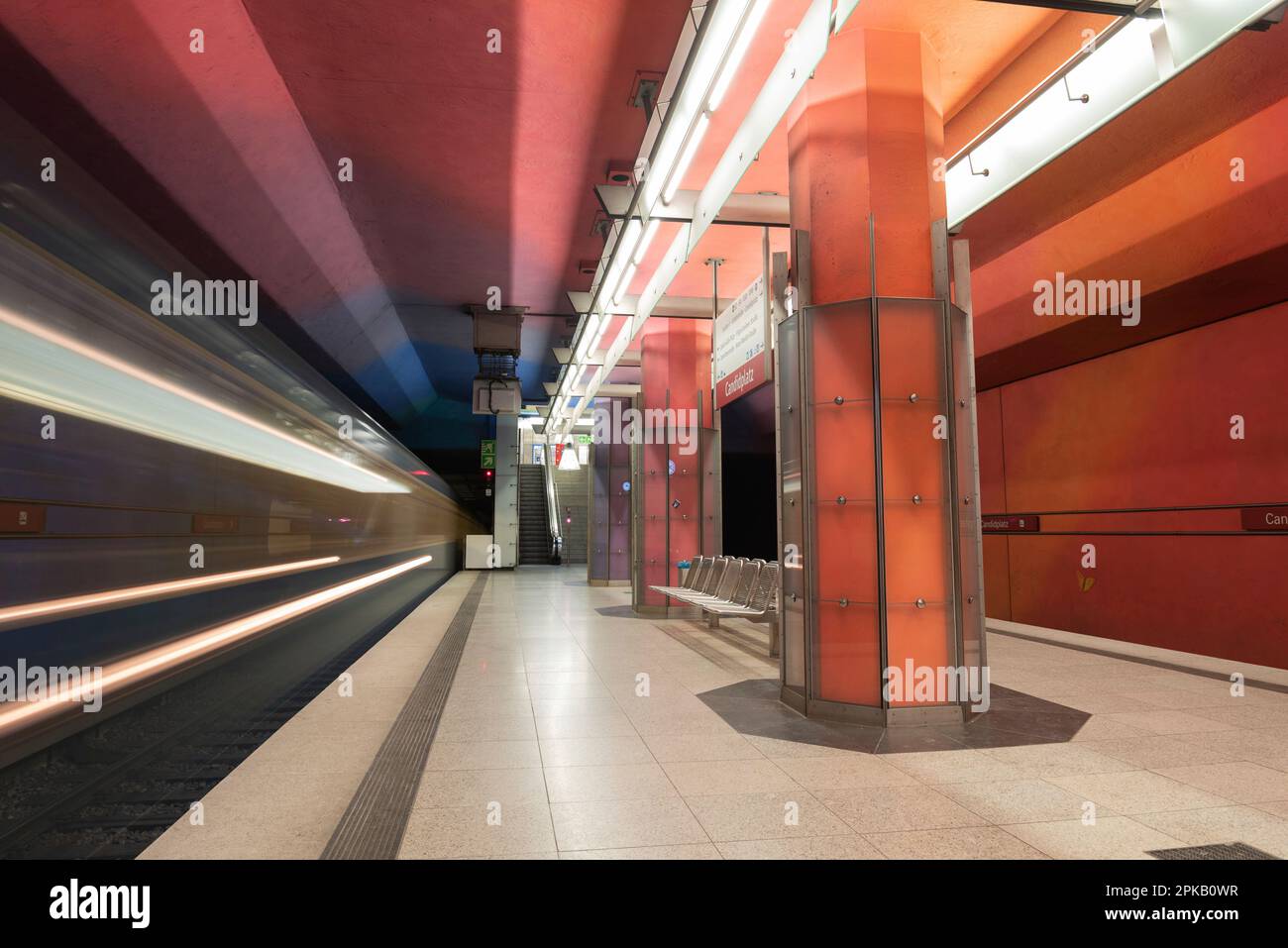 Colorful subway station Candidplatz in Munich, Bavaria, Germany Stock ...