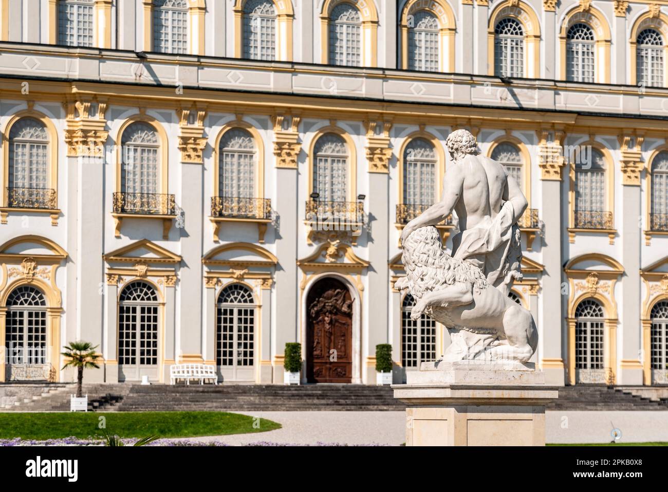 The baroque Lustheim palace and its park in Oberschleissheim near ...