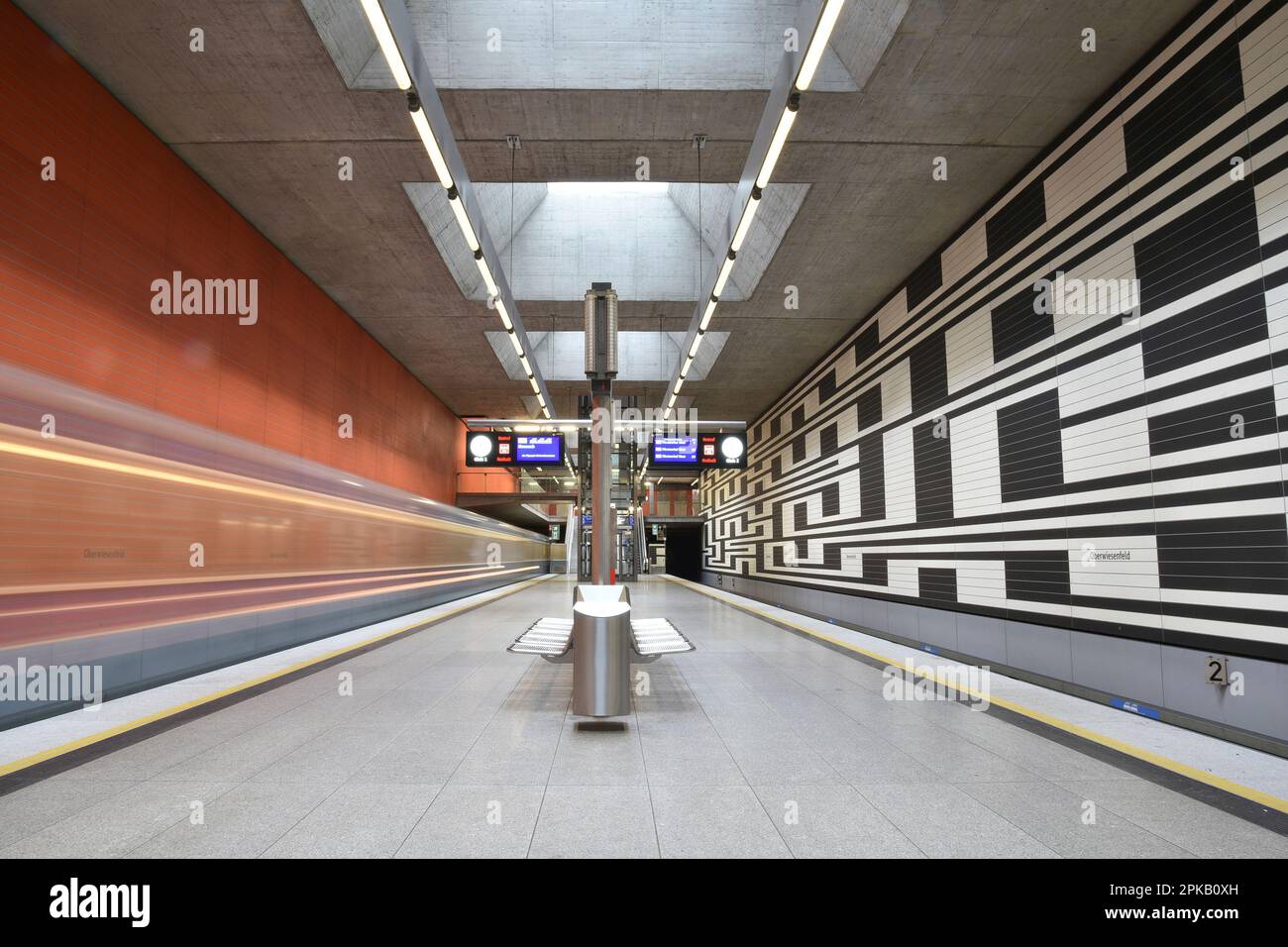 Iconic walls of subway station oberwiesenfeld in munich hi-res stock ...