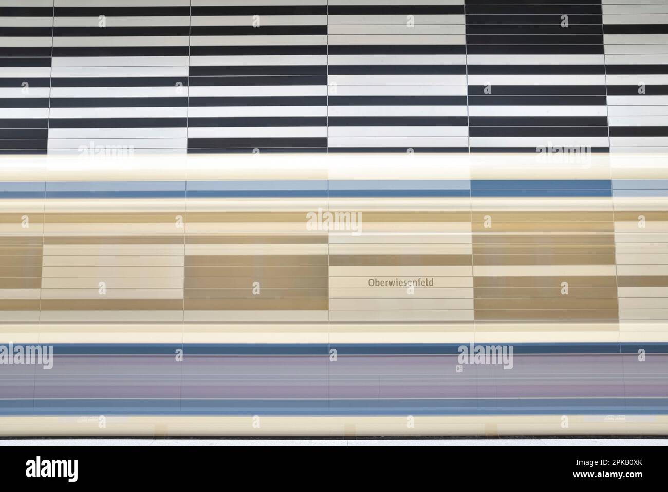 Iconic walls of subway station Oberwiesenfeld in Munich, Bavaria ...