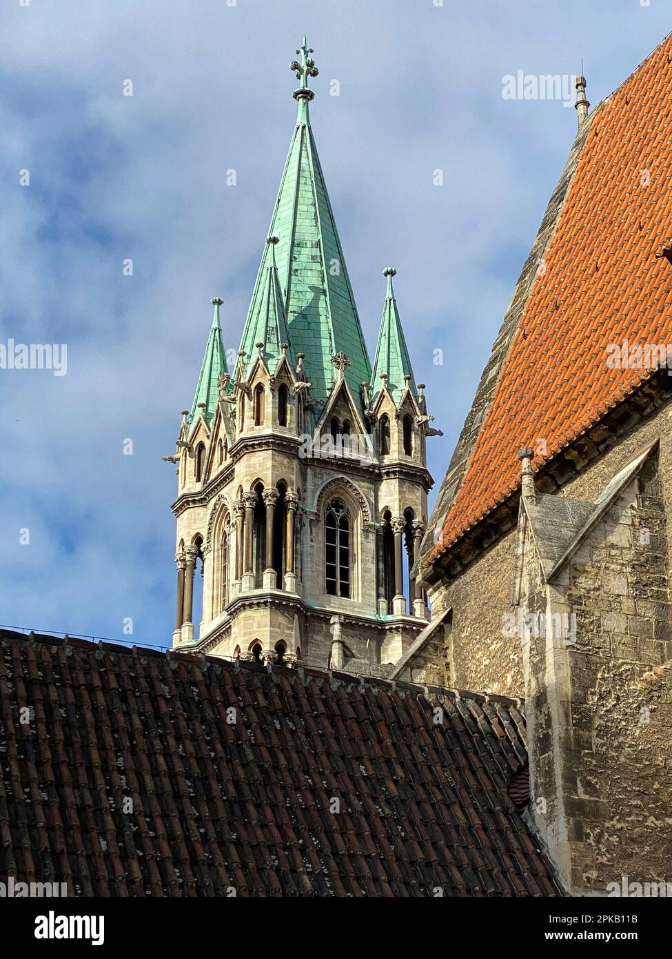 Steeple of the famous Merseburg cathedral in Saxony-Anhalt, Germany ...
