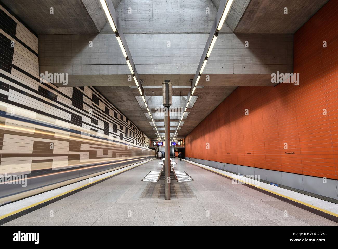 Iconic walls of subway station oberwiesenfeld in munich hi-res stock ...